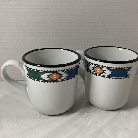 Noritake | Kitchen | Noritake Southwestern Aztec Kachina 8458 Stoneware Mugs Cups Set Of 2 Japan ...